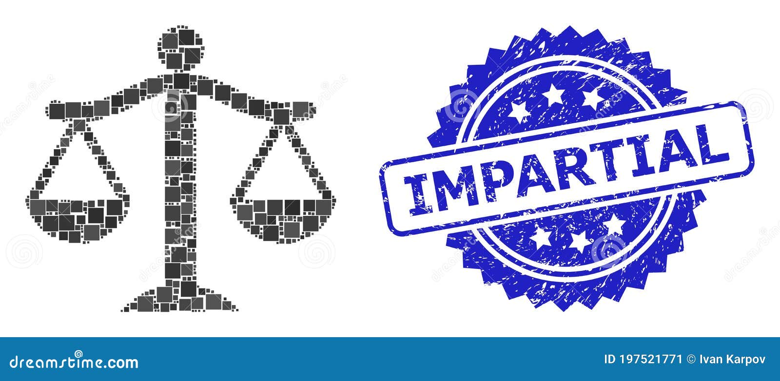 Rubber Impartial Seal and Square Dot Collage JUDGE Stock Vector ...