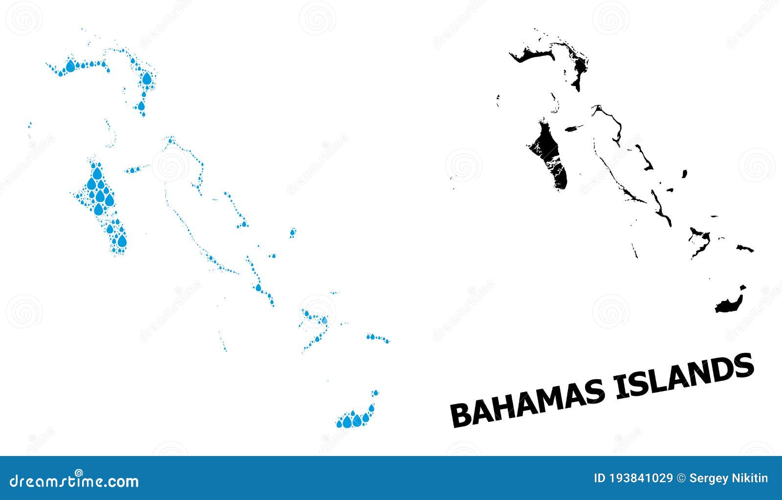 Vector Mosaic Map of Bahamas Islands of Liquid Tears and Solid Map ...