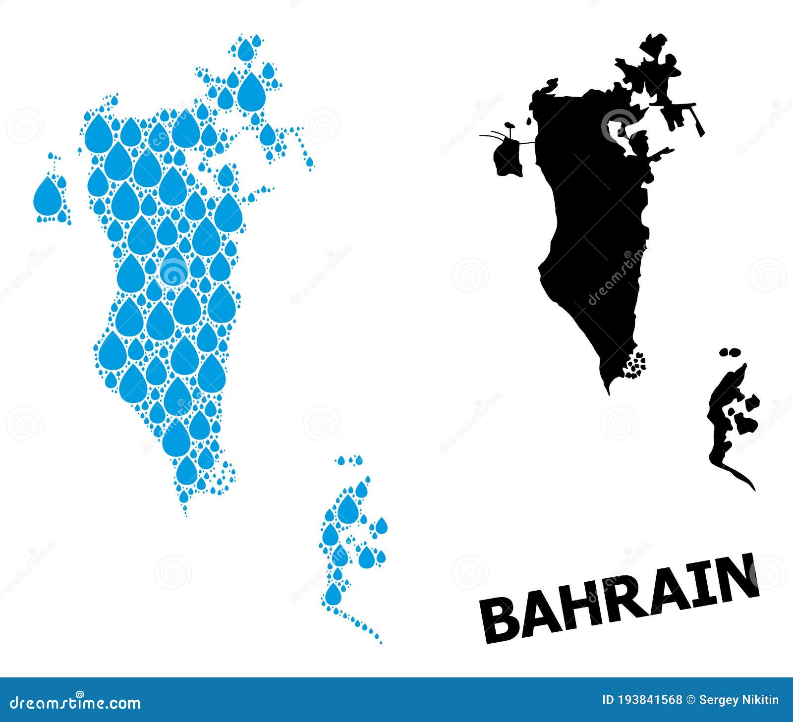 Vector Mosaic Map of Bahrain of Water Tears and Solid Map Stock Vector ...