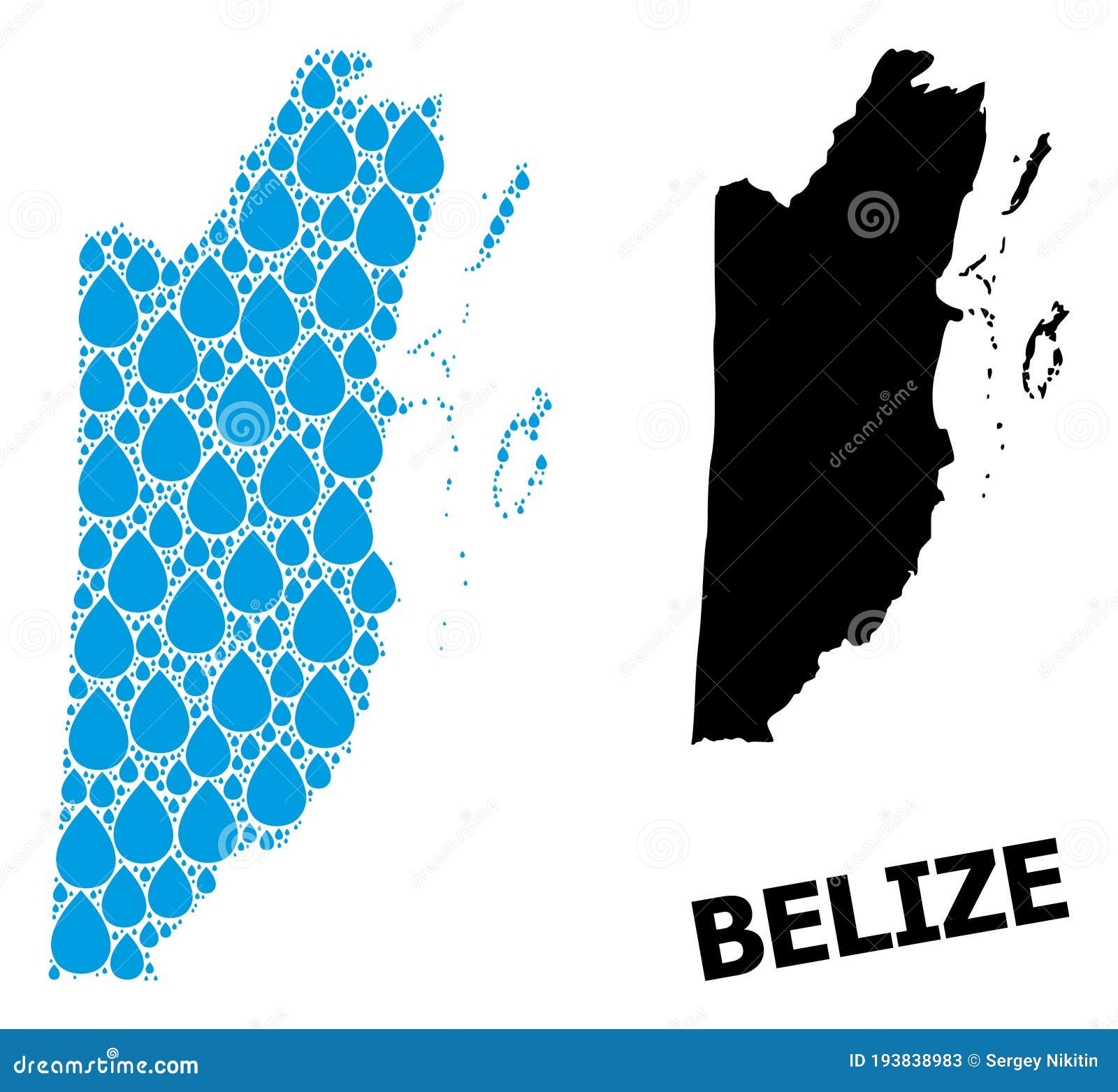 Vector Map Of Belize. High Detailed Country Map With Division, Cities ...