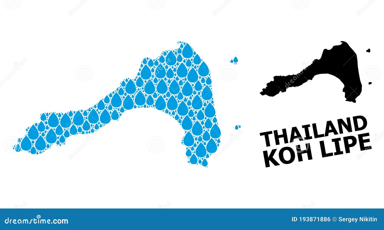 Vector Mosaic Map of Koh Lipe of Liquid Dews and Solid Map Stock Vector ...