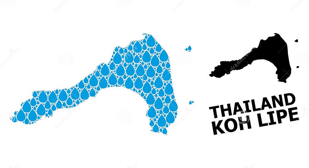 Vector Mosaic Map of Koh Lipe of Liquid Dews and Solid Map Stock Vector ...