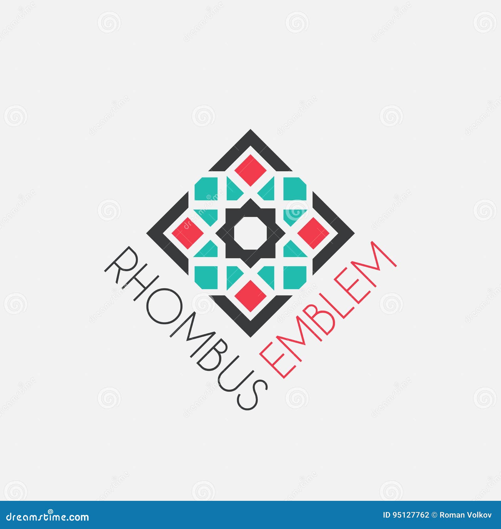 Vector Mosaic Rhombus Emblem Stock Vector - Illustration of design ...