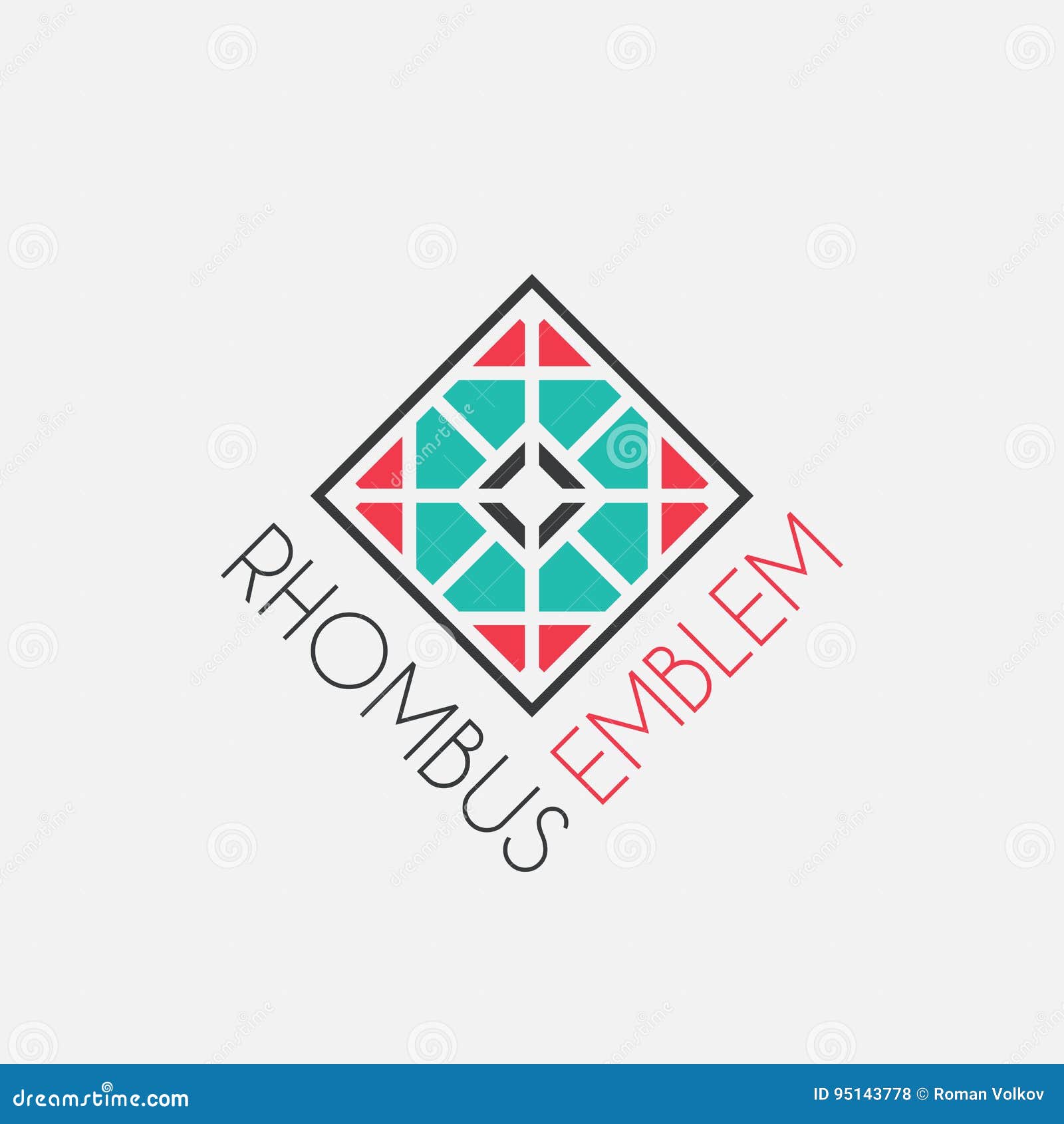 Vector Mosaic Rhombus Emblem Stock Vector - Illustration of insignia ...