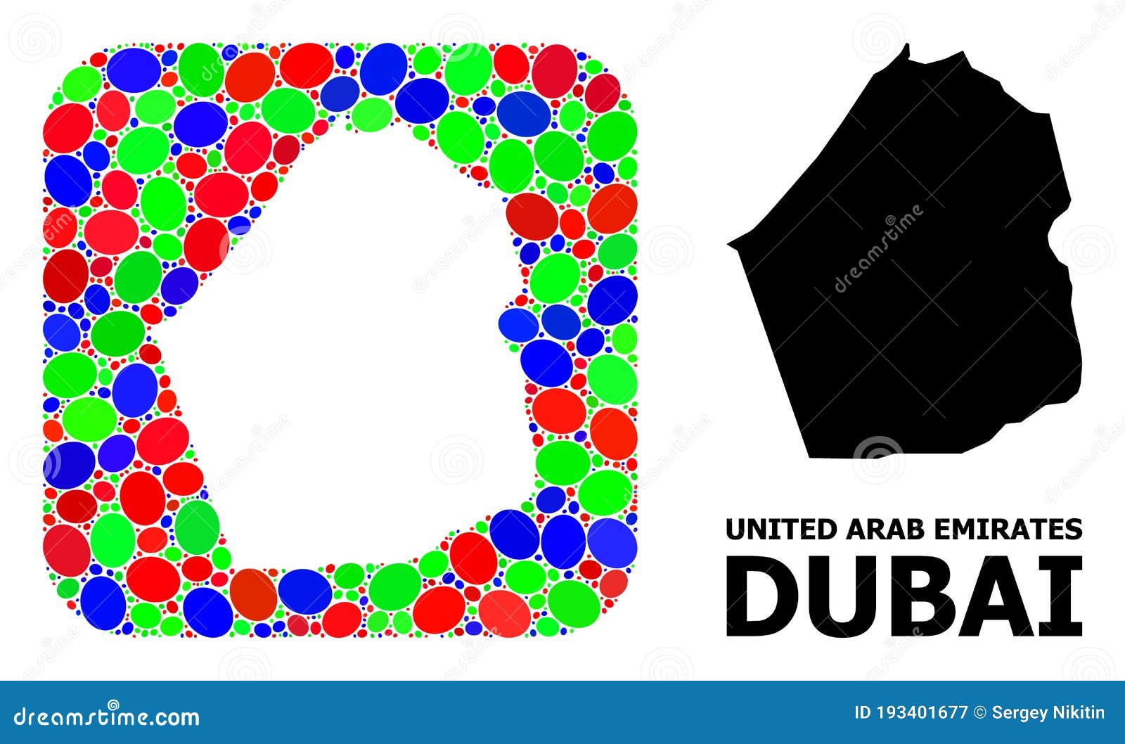Mosaic Hole and Solid Map of Dubai Emirate Stock Vector - Illustration ...