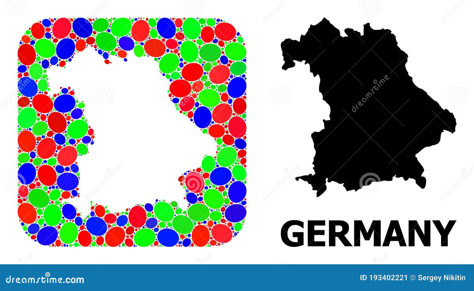 Mosaic Stencil and Solid Map of Germany Stock Vector - Illustration of ...