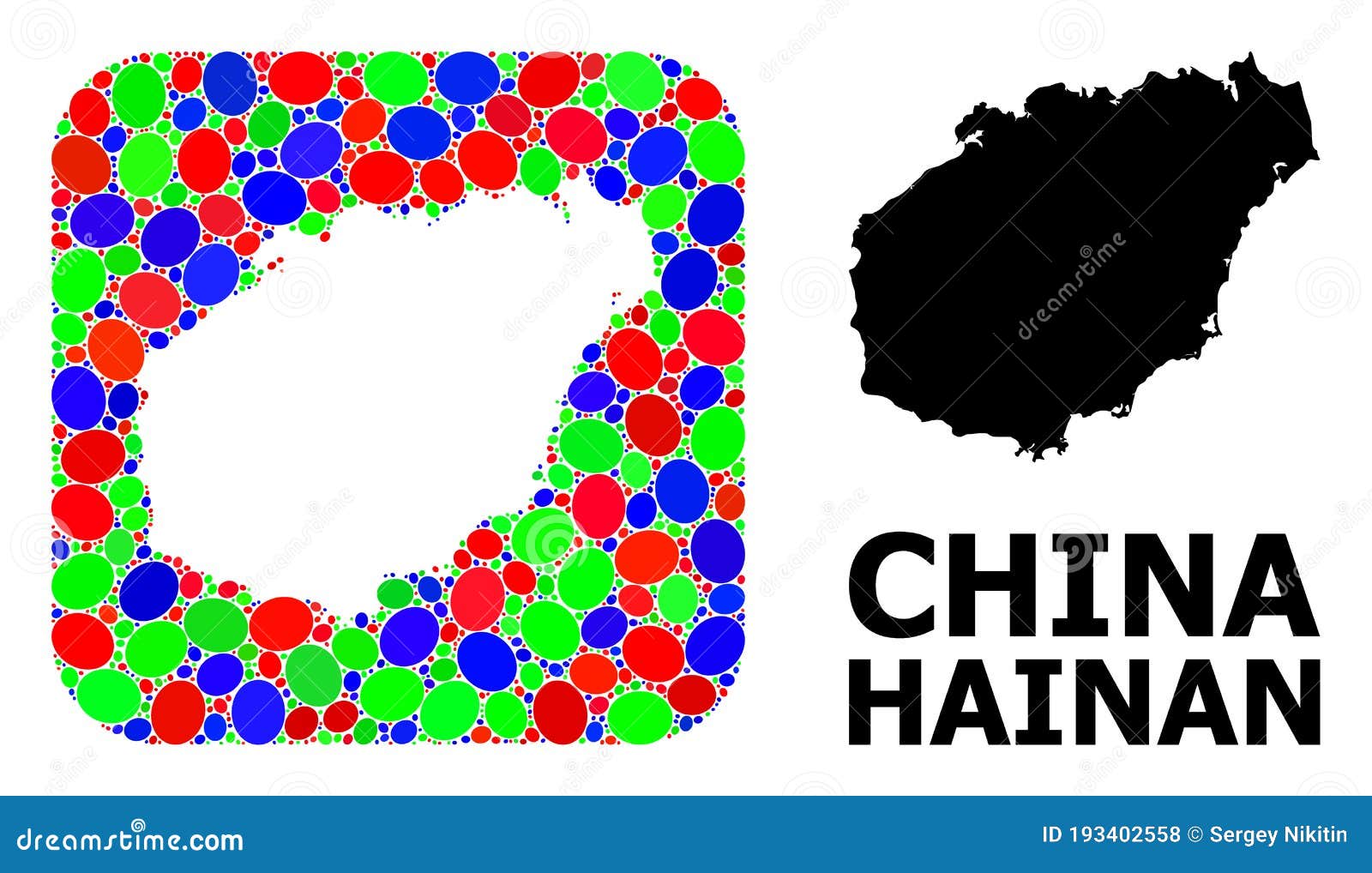 Hainan Island Simple Outline Vector Map | CartoonDealer.com #264096620