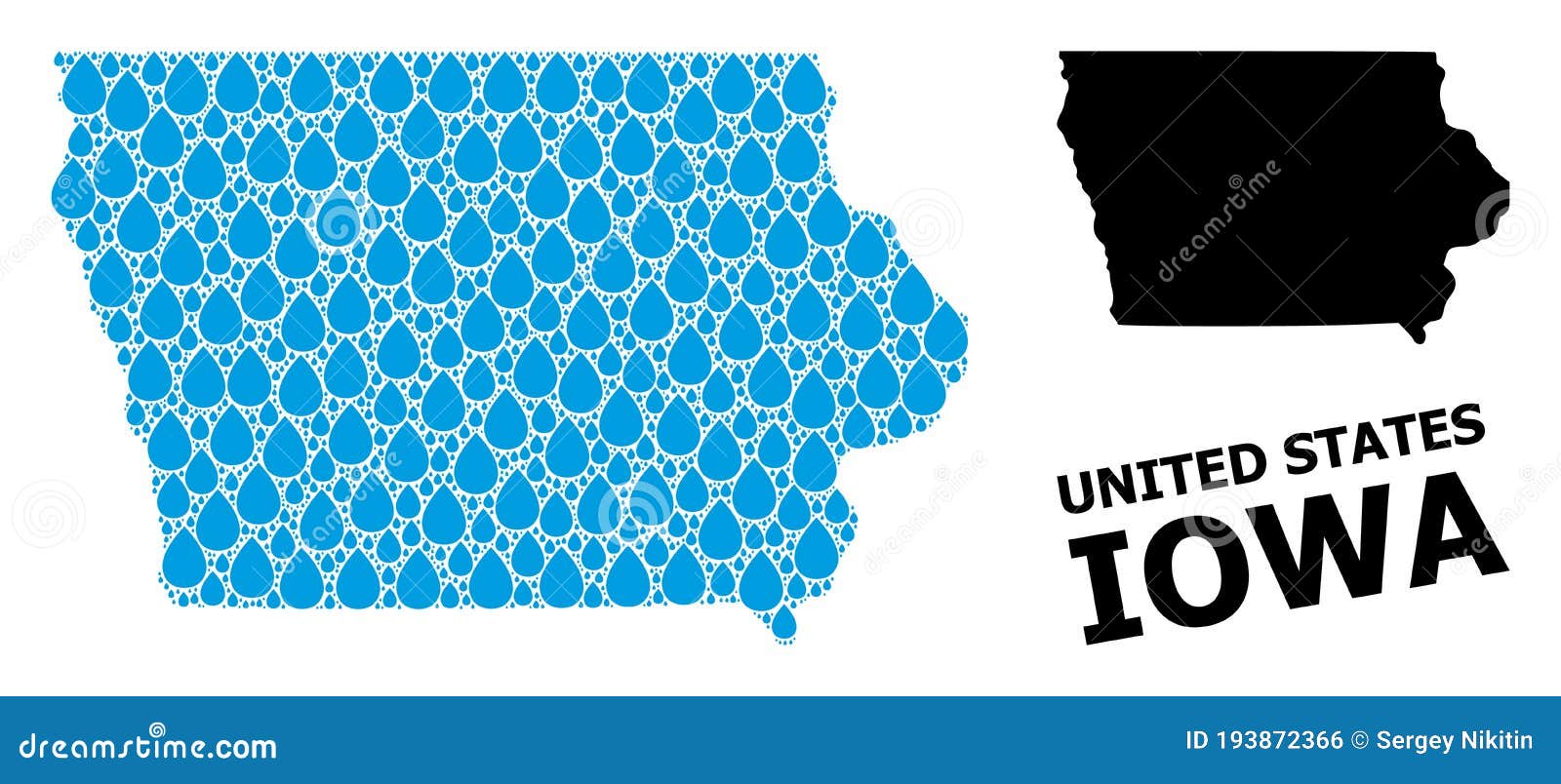 Iowa State Detailed Editable Map Cartoon Vector | CartoonDealer.com ...