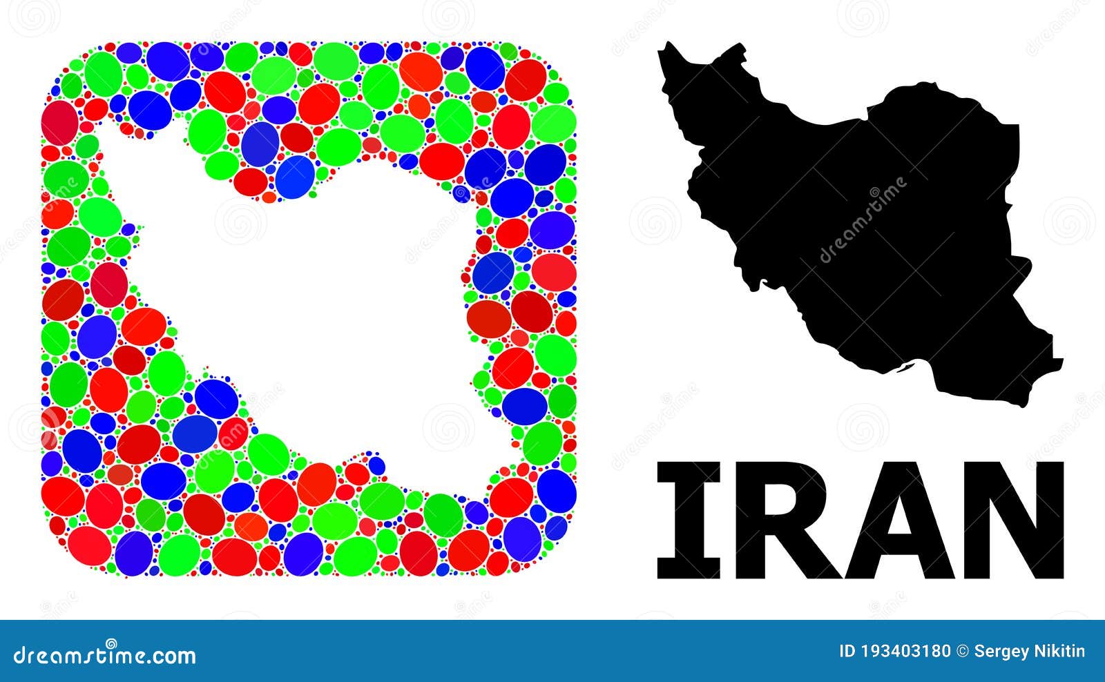 Mosaic Hole and Solid Map of Iran Stock Vector - Illustration of ...