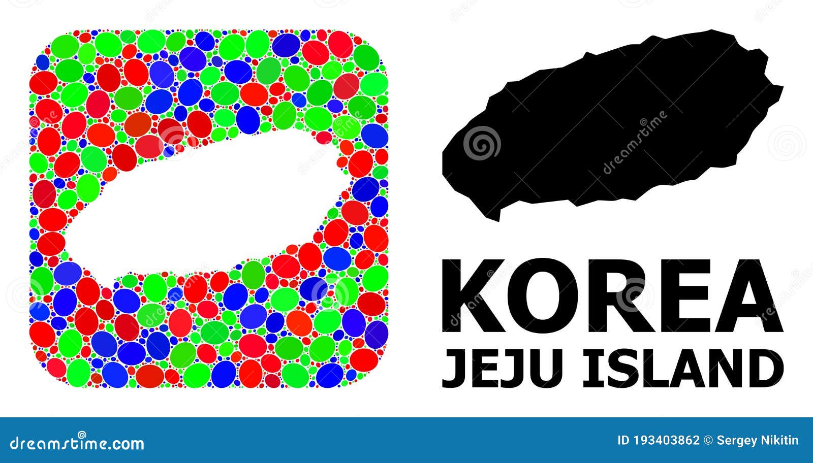 Mosaic Hole and Solid Map of Jeju Island Stock Vector - Illustration of ...