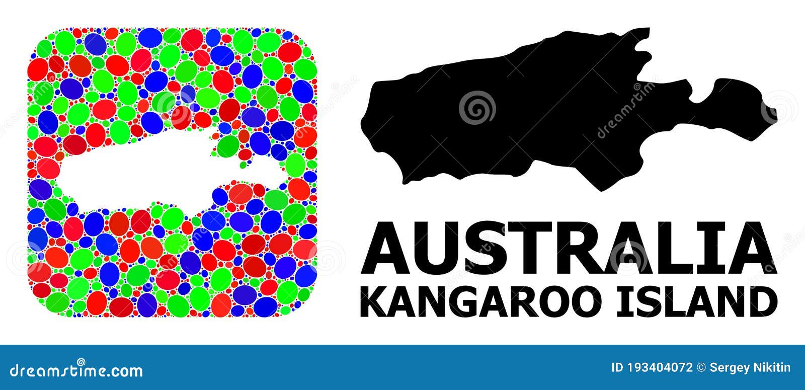 Map Of Kangaroo Island - Dotted Collage With Stencil Vector ...