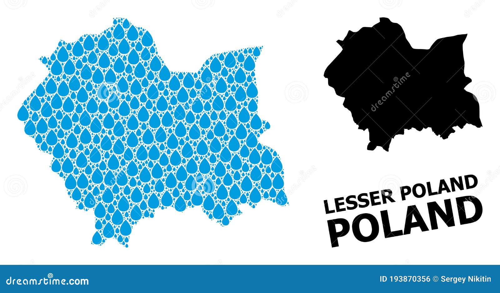 Vector Collage Map of Lesser Poland Province of Liquid Tears and Solid ...