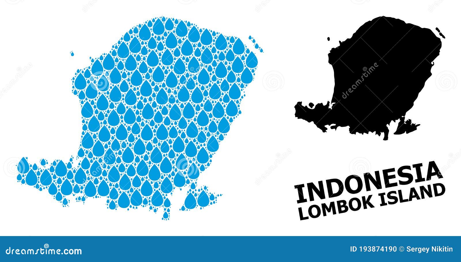 Lombok Island Tourist Destination Map Vector Illustration ... Lombok Island Tourist Destination Map Vector Illustration ...