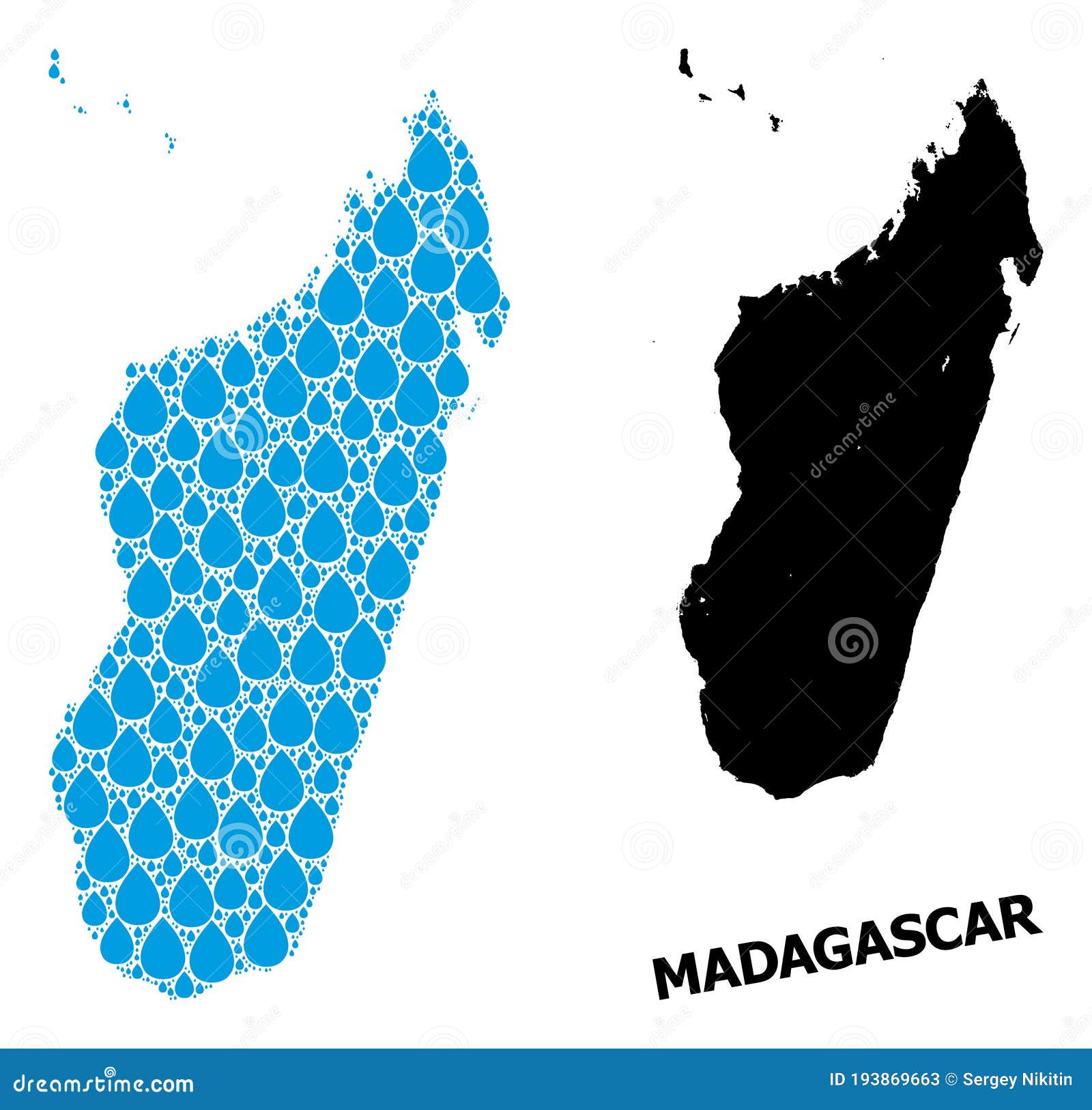 Red Dot Madagascar Island Map Cartoon Vector | CartoonDealer.com #118736713
