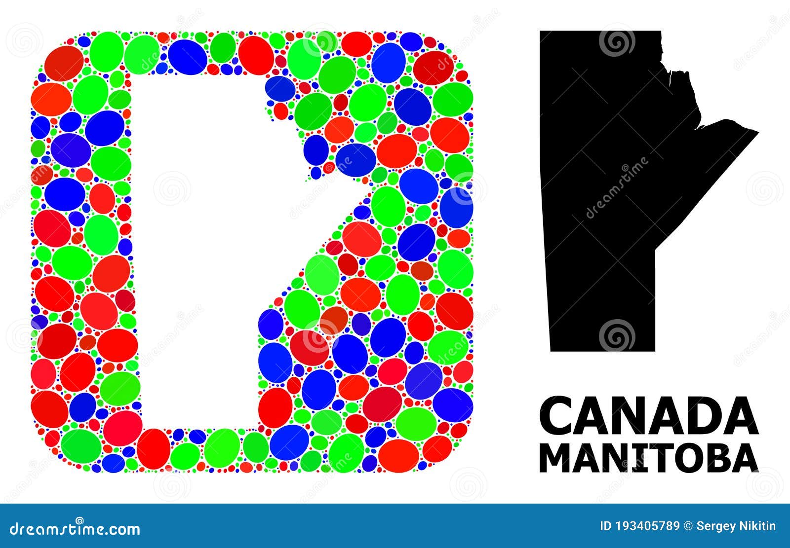 Mosaic Stencil and Solid Map of Manitoba Province Stock Vector ...