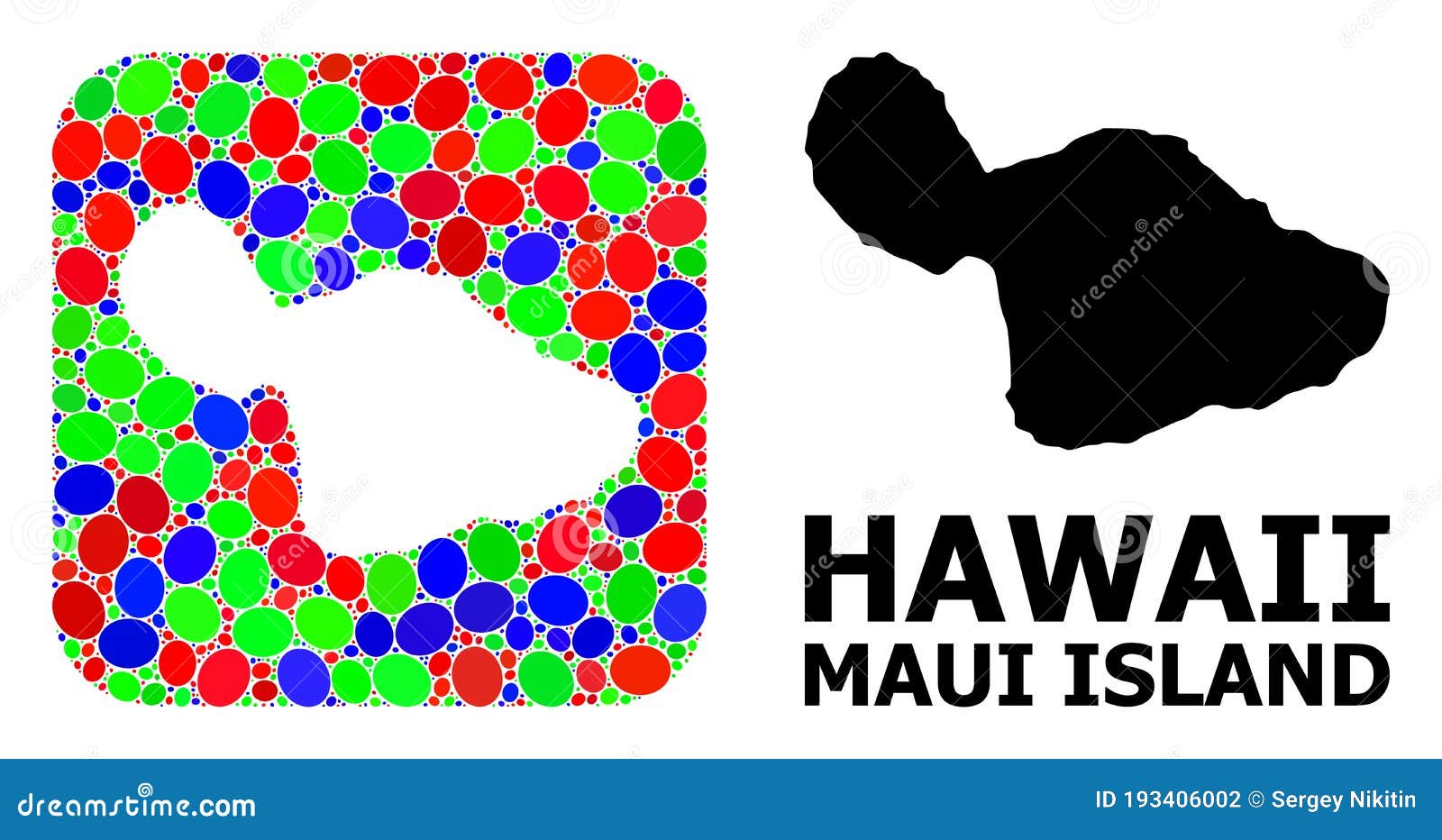Maui Island Detailed Editable Map Vector Illustration | CartoonDealer ...