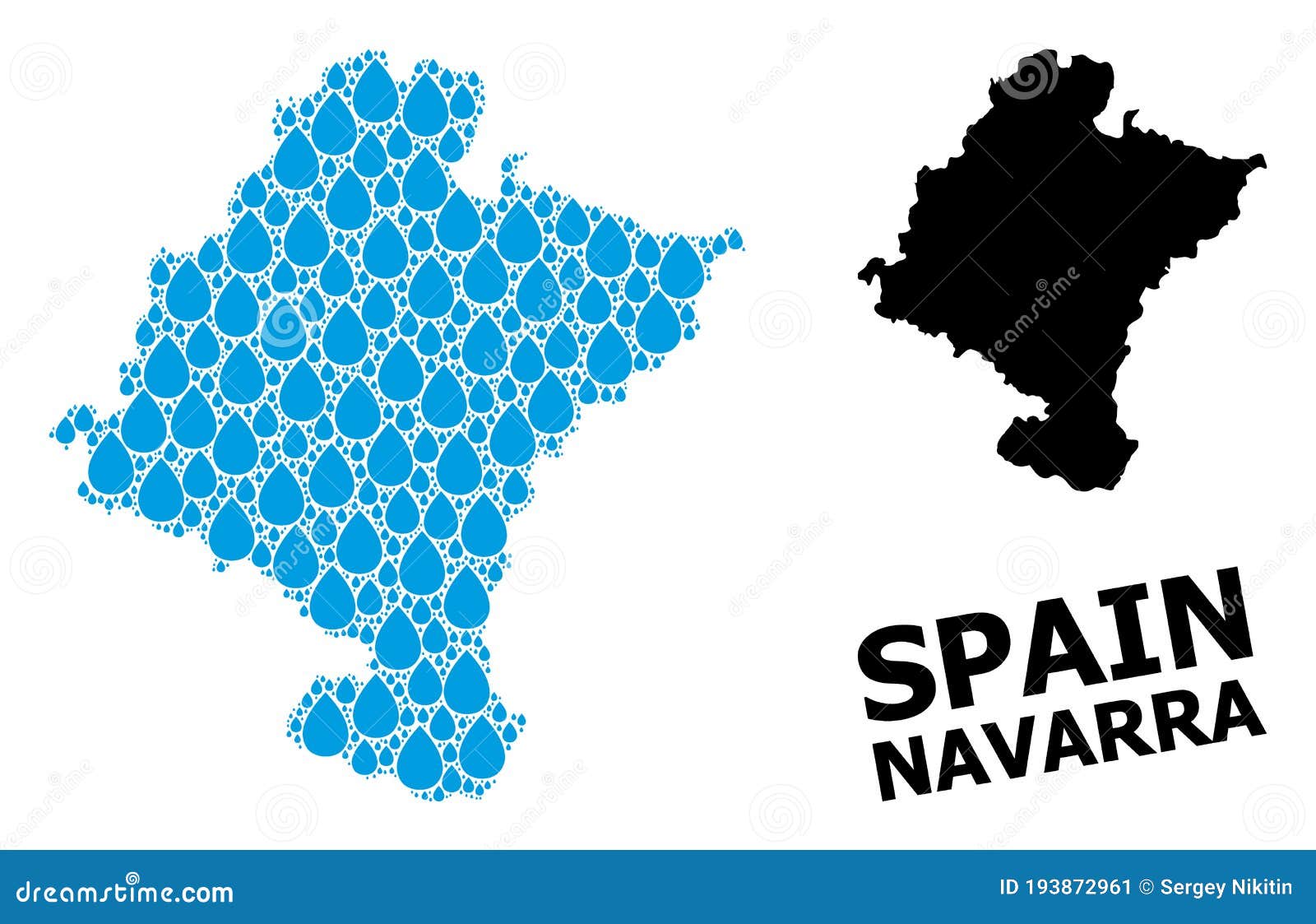 Vector Collage Map of Navarra Province of Liquid Tears and Solid Map ...
