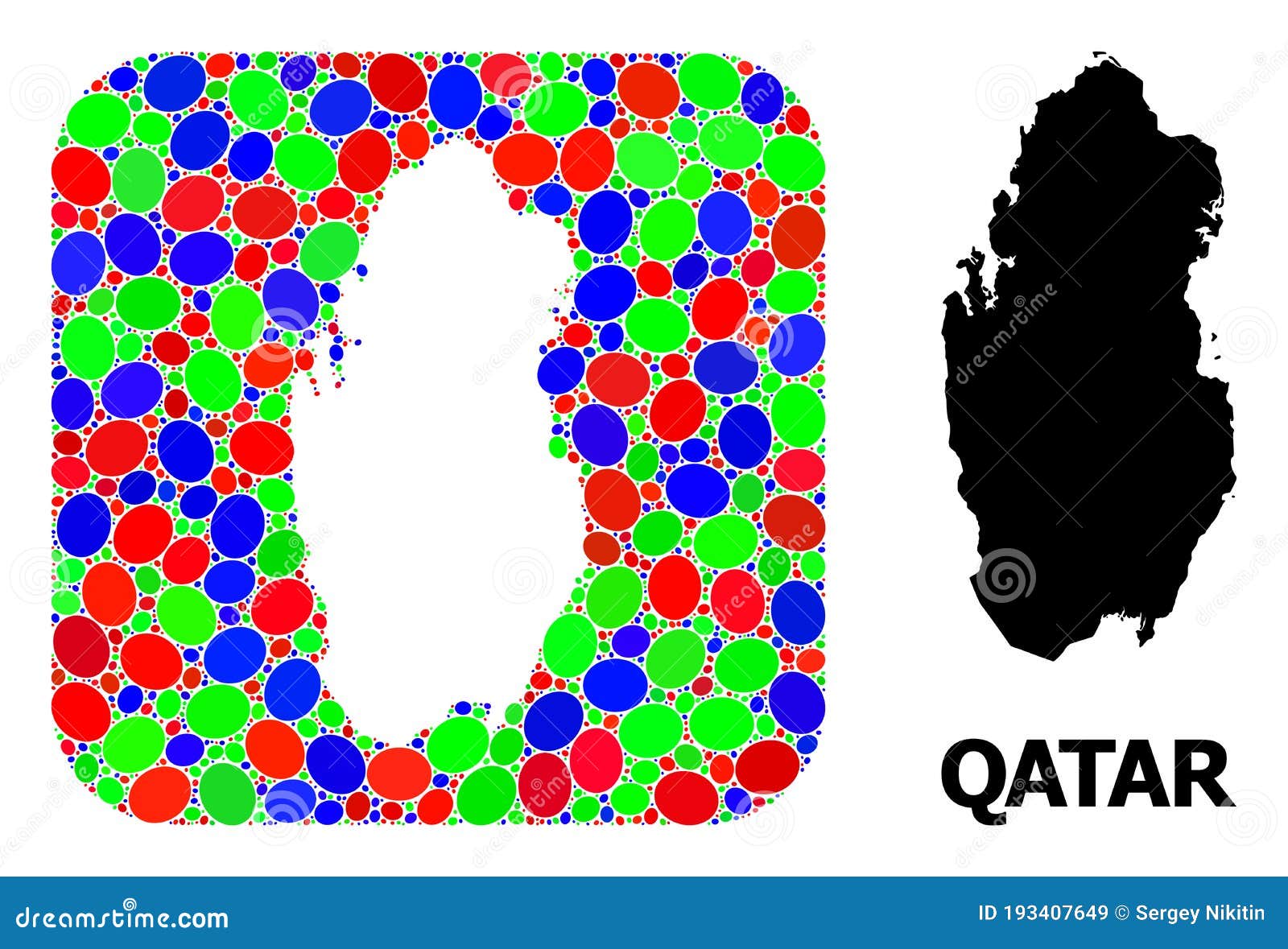 Mosaic Stencil and Solid Map of Qatar Stock Vector - Illustration of ...