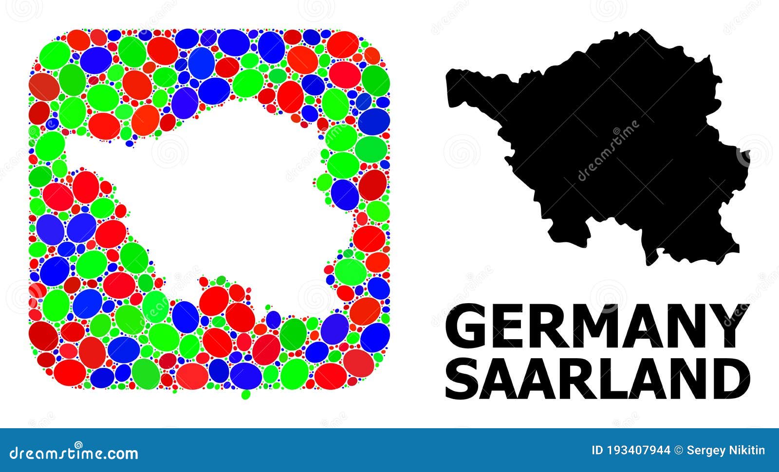 Saarland State Map, Germany, Vector Map Silhouette. Stock Illustration ...