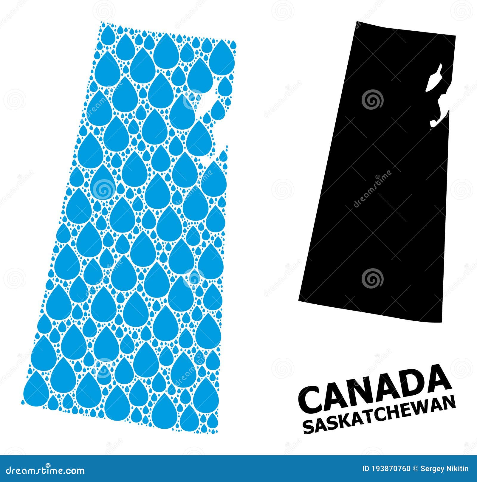 Vector Mosaic Map of Saskatchewan Province of Liquid Drops and Solid ...