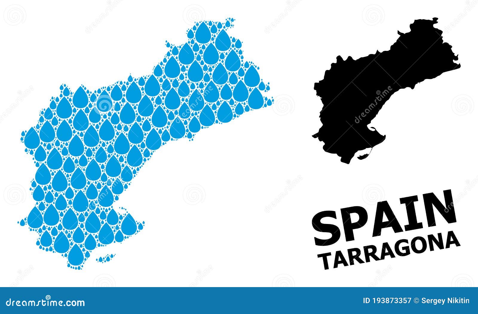 Tarragona Province Of Spain Flag Waving Isolated On White Background ...