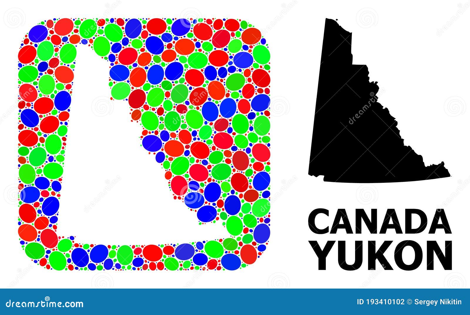 Mosaic Hole and Solid Map of Yukon Province Stock Vector - Illustration ...
