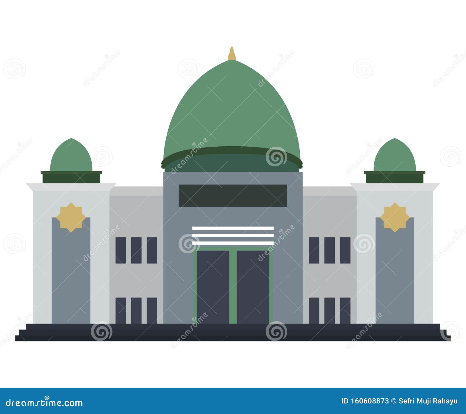 Vector of Mosque Flat Design Stock Vector - Illustration of graphic ...