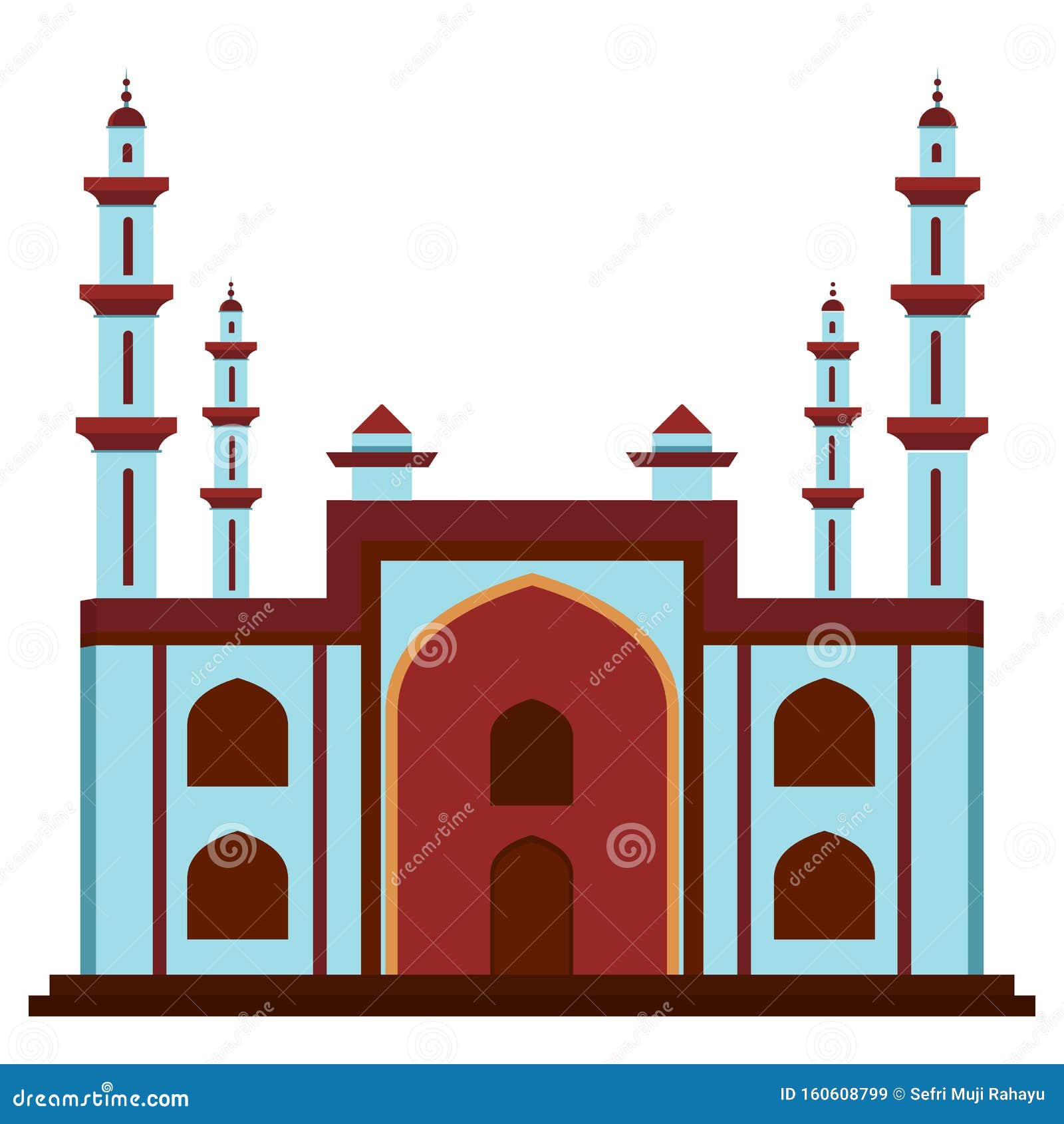 Vector of Mosque Flat Design Stock Vector - Illustration of arabic ...
