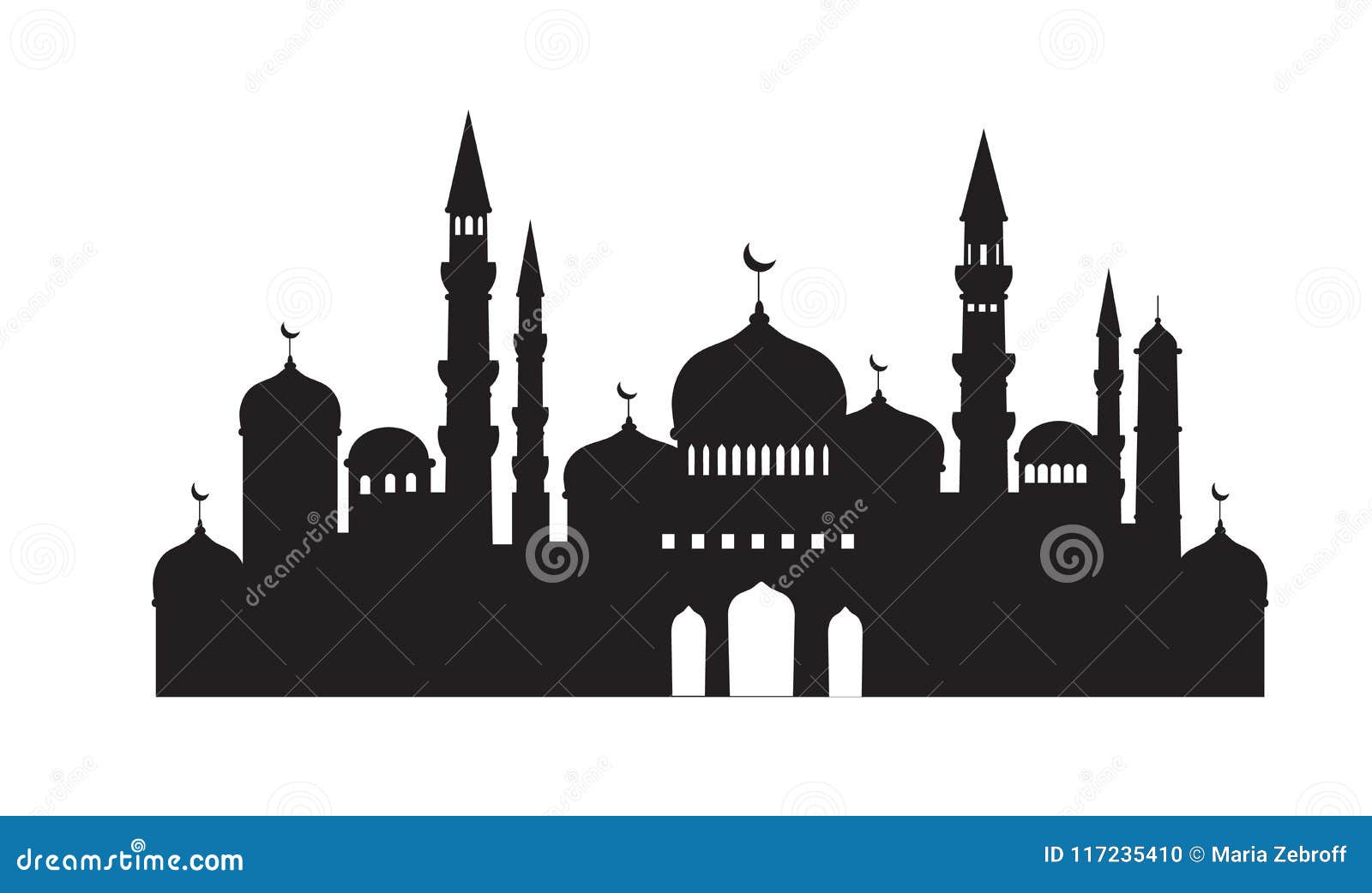 Vector mosque Icon stock vector. Illustration of historic - 117235410