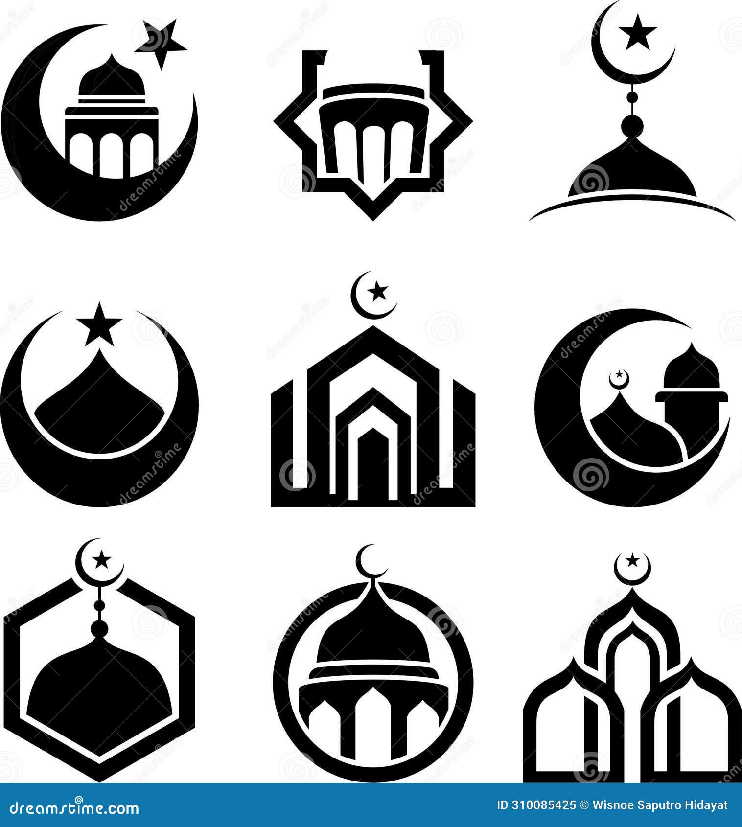 Vector Mosque Logo Collection - Islamic Logo Vector Illustration ...