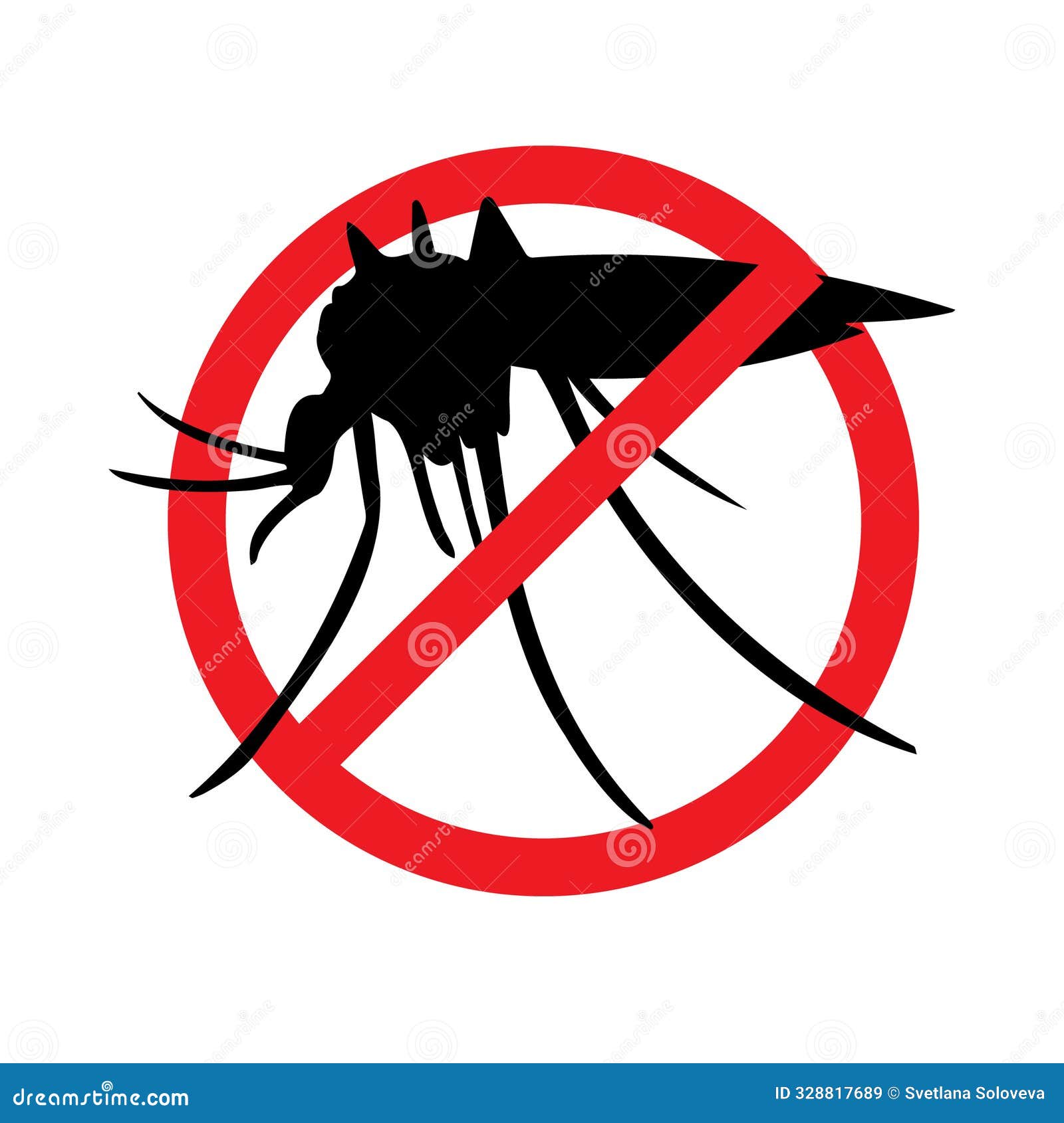 Vector Mosquito Silhouette Crossed in Red Circle Stock Vector ...