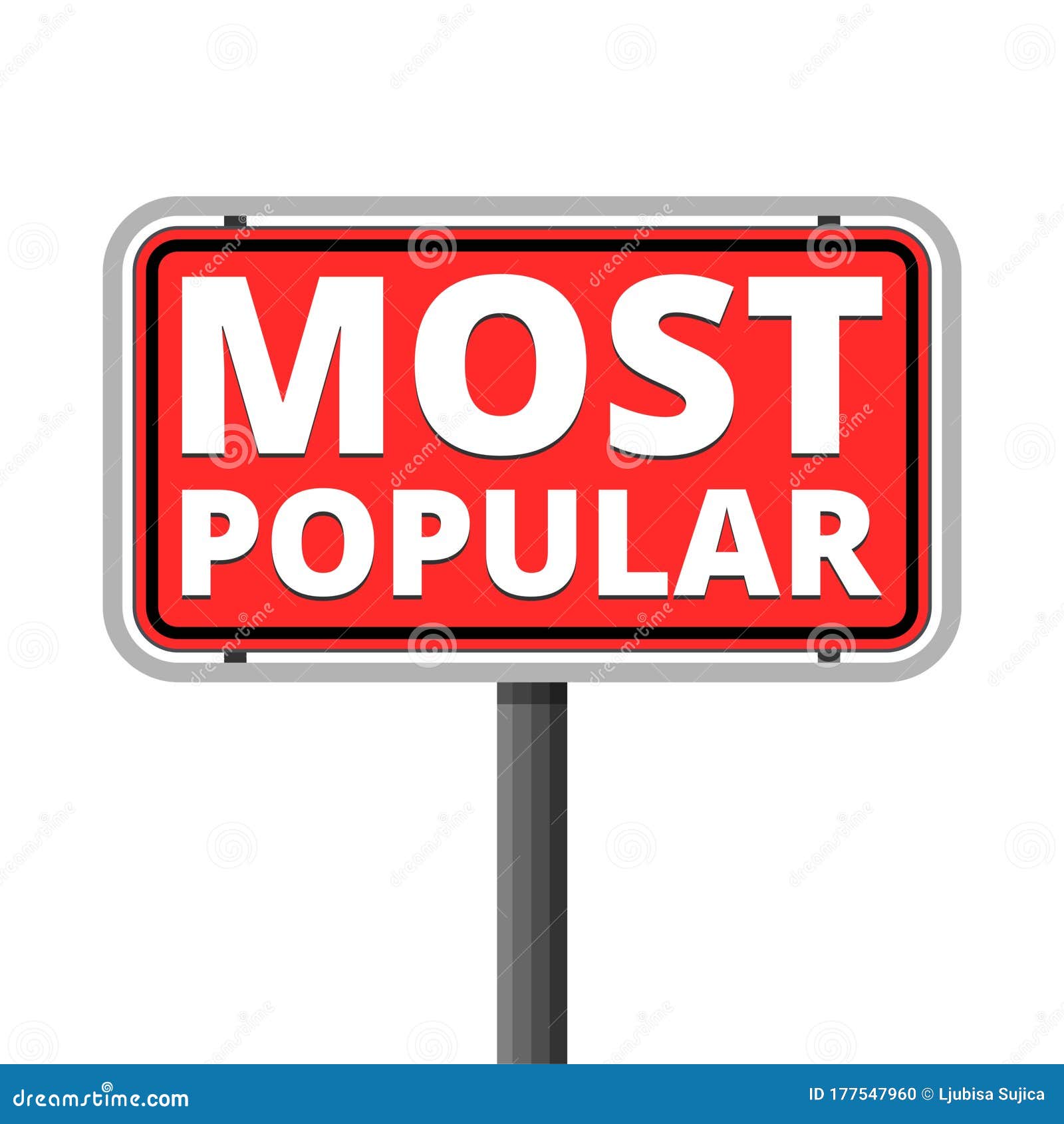 Vector Most Popular Sign stock vector. Illustration of isolated - 177547960