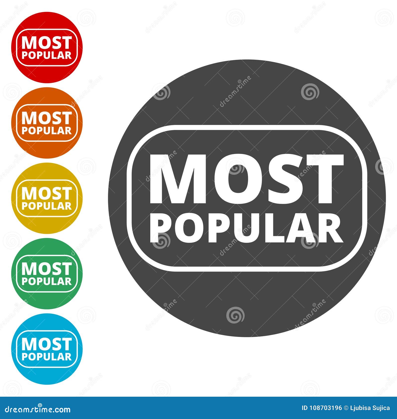 Vector Most Popular Sign stock vector. Illustration of graphic - 108703196