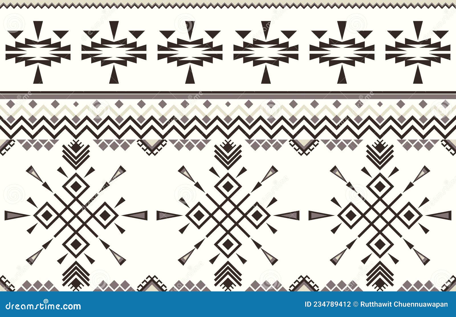 Vector Motifs Decorative Ethnic Pattern. Simple Ethnic Traditional ...