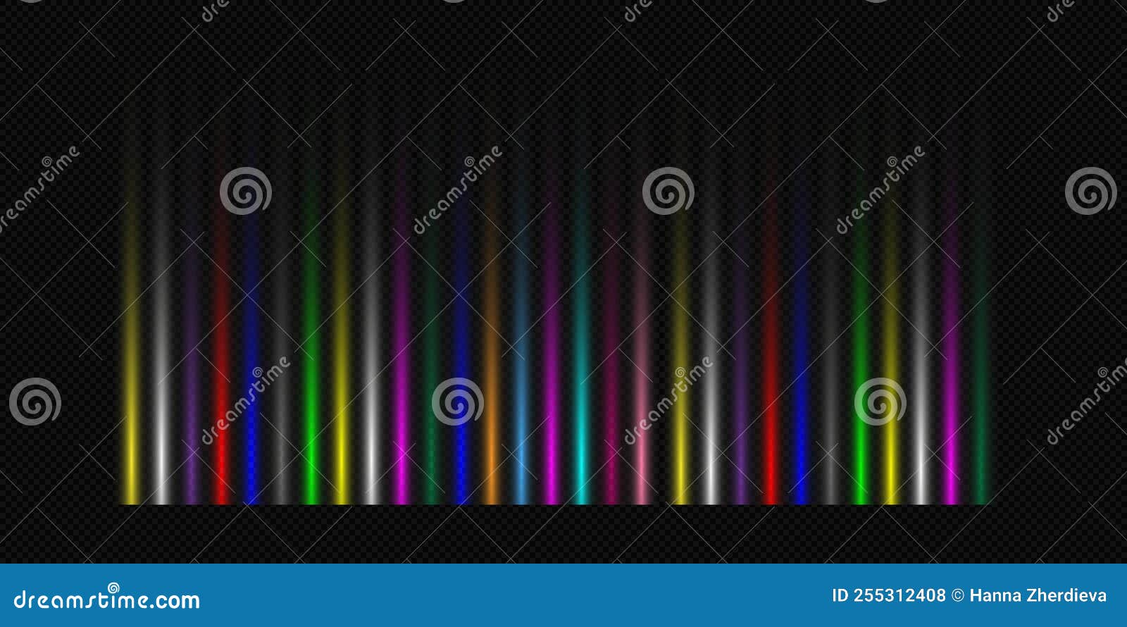 Vector Motion Lights, Abstract Glowing Lines, Rainbow Colors Isolated ...