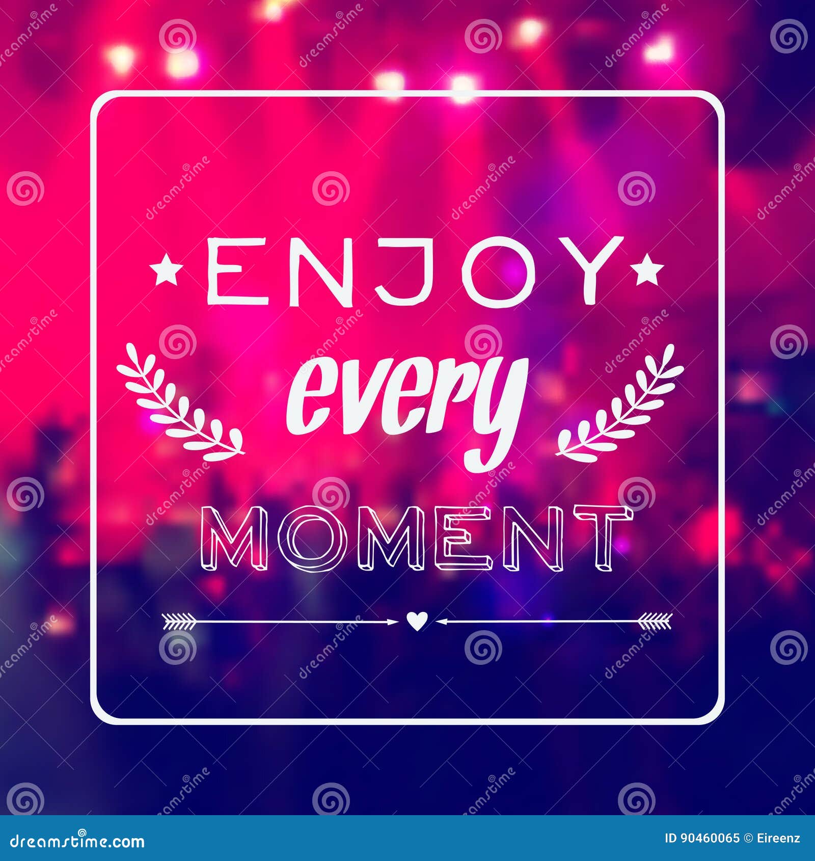 Vector Motivational Card `Enjoy Every Moment`. Stock Vector ...