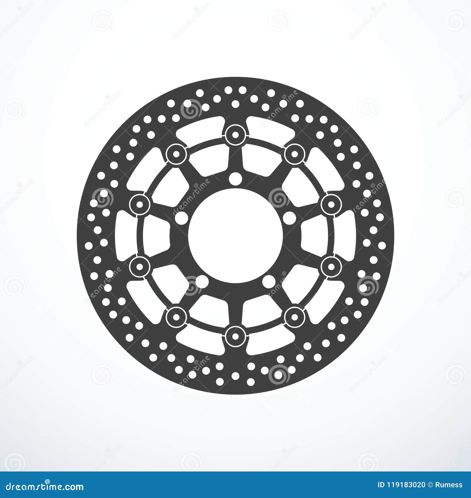Vector Motorcycle Brake Disc Isolated Stock Vector - Illustration of ...
