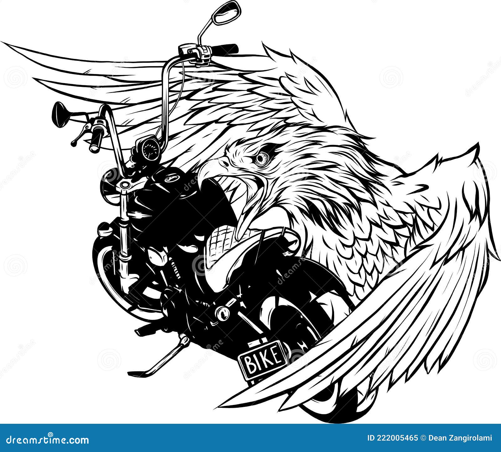 Vector Illustraton of Motorcycle with the Head Eagle Stock Vector ...