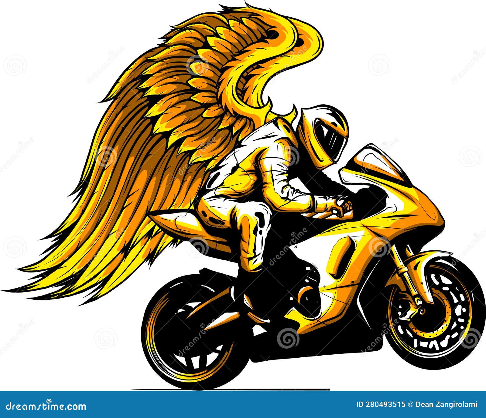 Vector Motorcycle Wings Racing on White Background Stock Vector ...