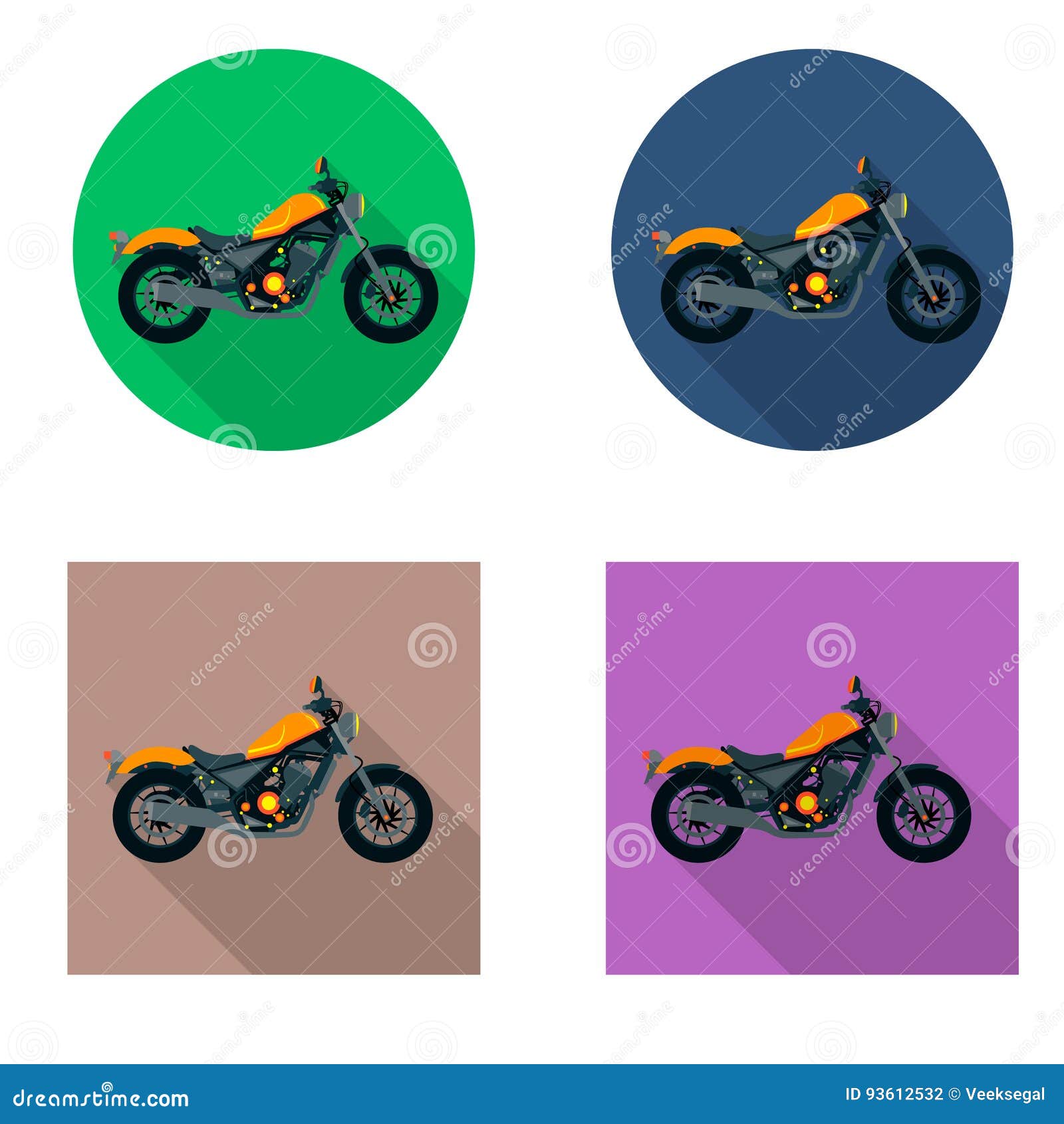 Vector Motorcycles Advertising Posters Set. Hand Sketched Illustrations ...