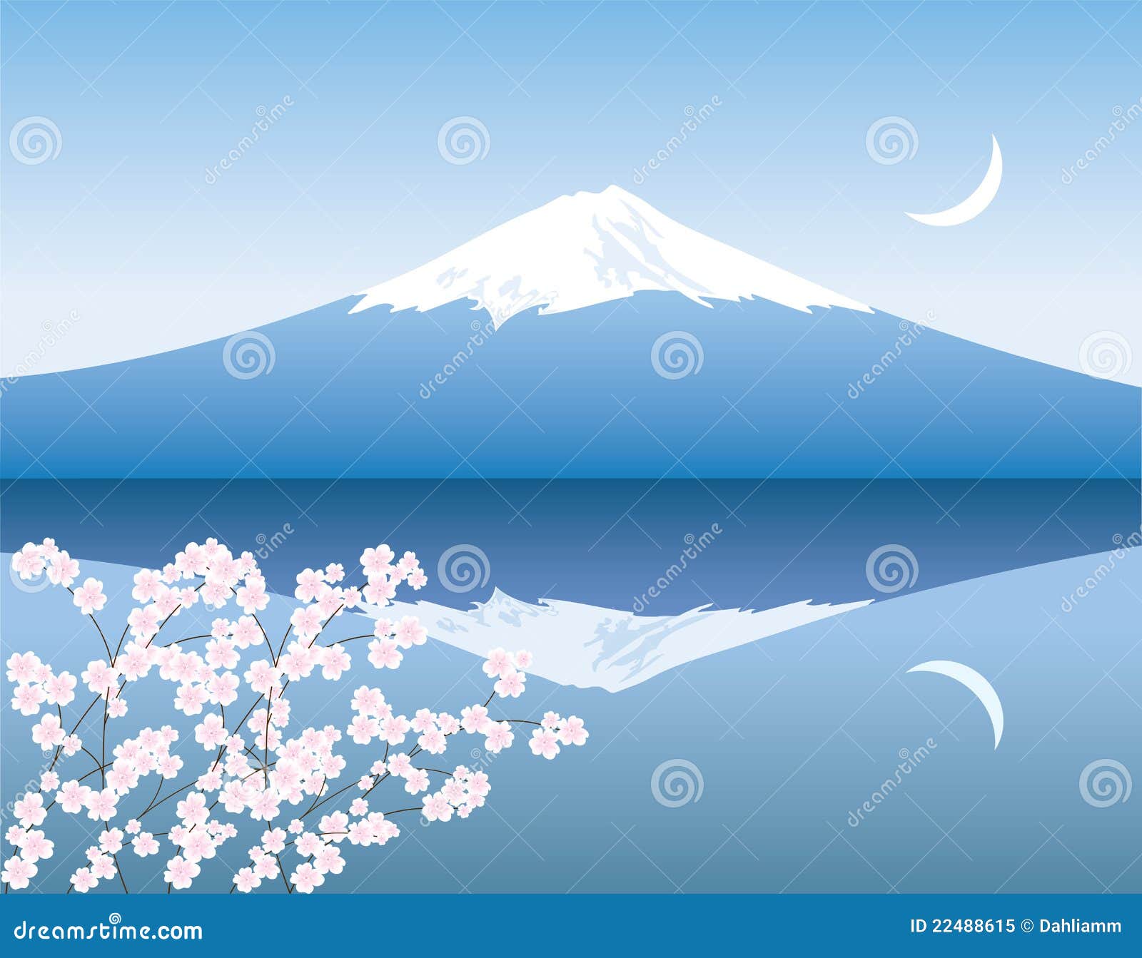Mount Fuji Isolated Drawing. Stock Vector Illustration. | CartoonDealer ...