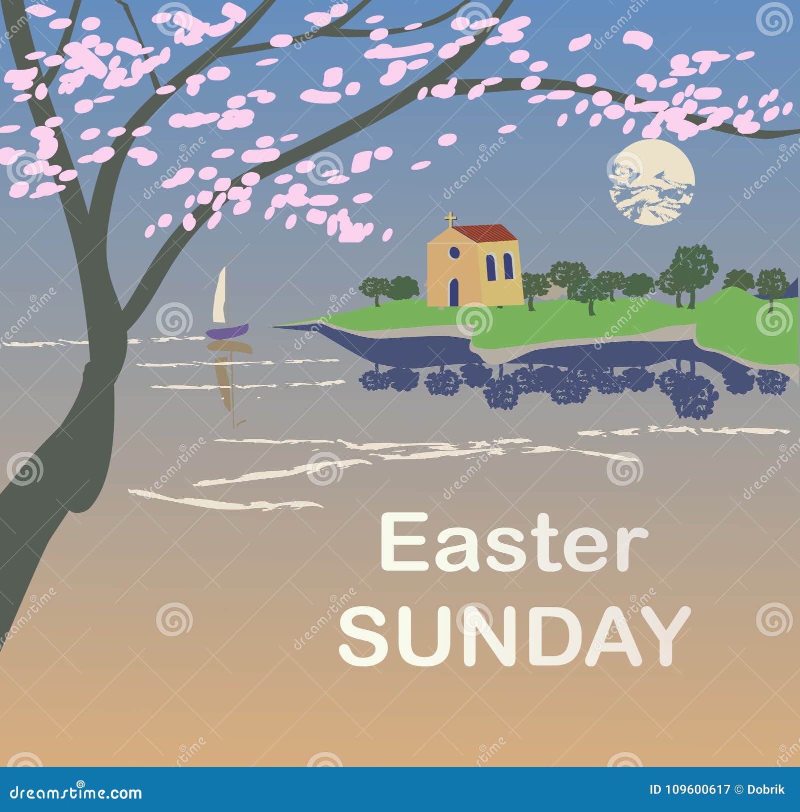 Mountain Calvary With Crosses With Sky And Sun Cartoon Vector ...