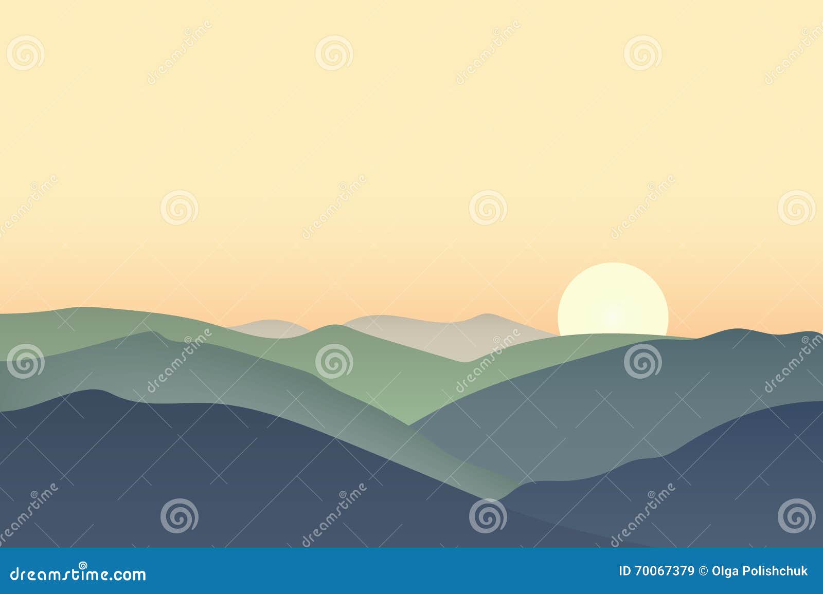 Vector Mountain Sunrise Landscape Royalty-Free Stock Photo ...