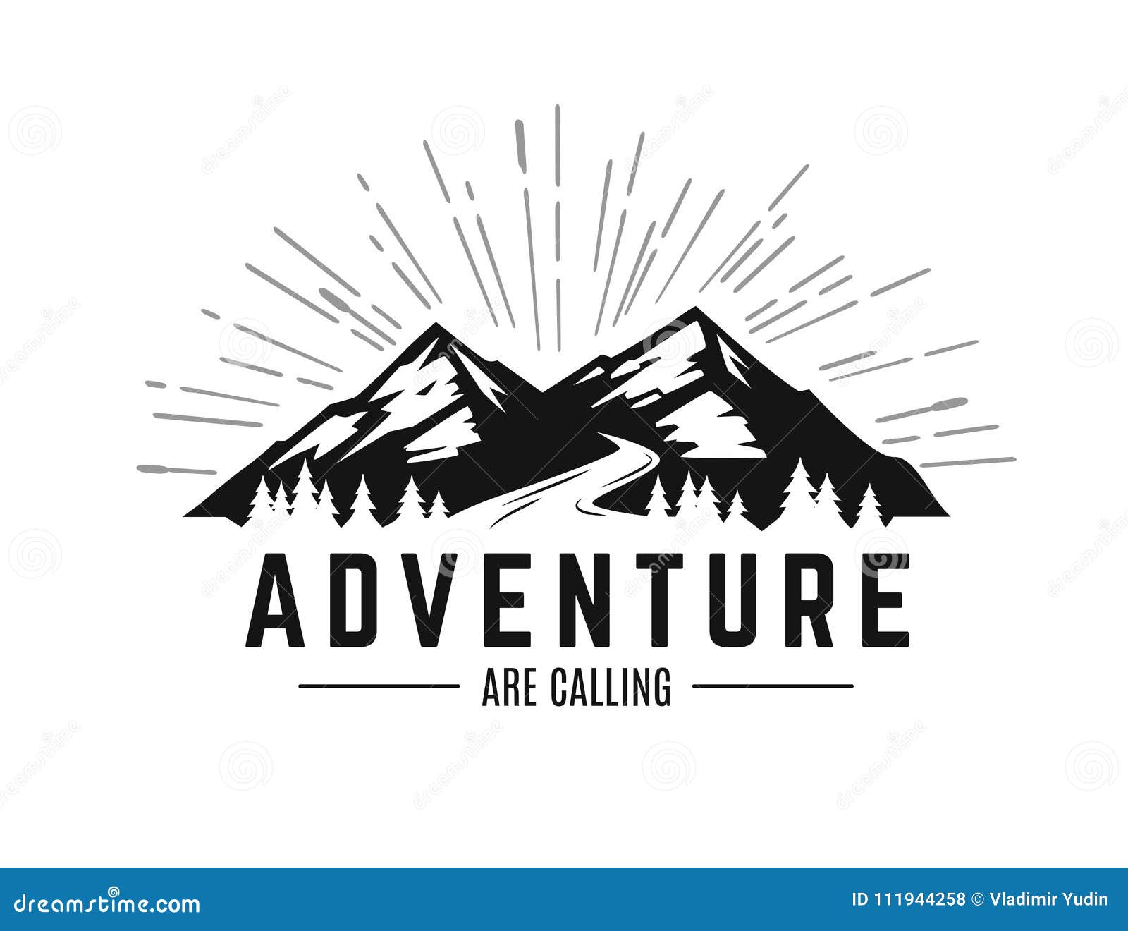 Vector mountain with text. stock vector. Illustration of authentic ...