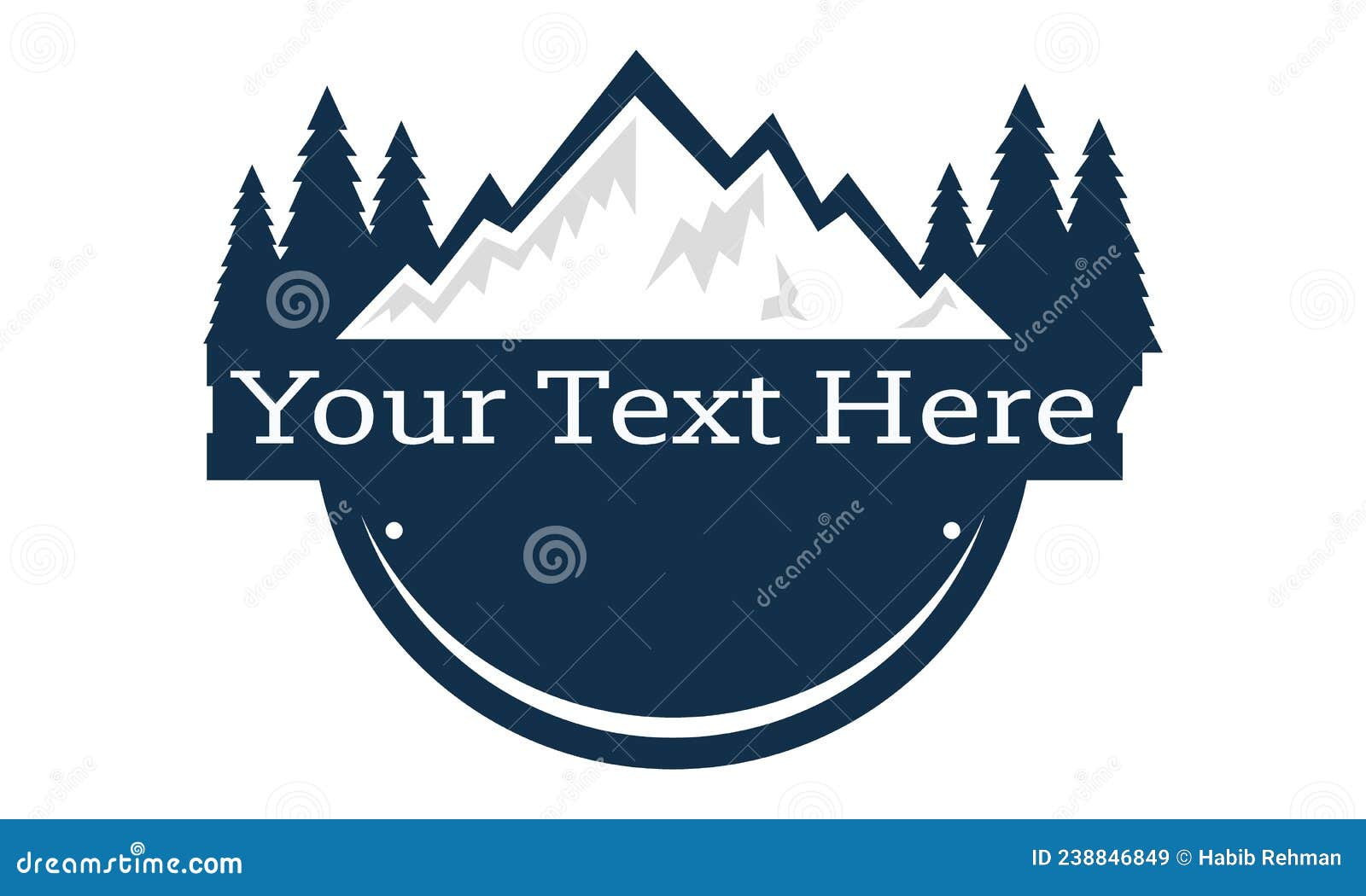 Vector Mountains Emblems on Shield Stock Vector - Illustration of ...