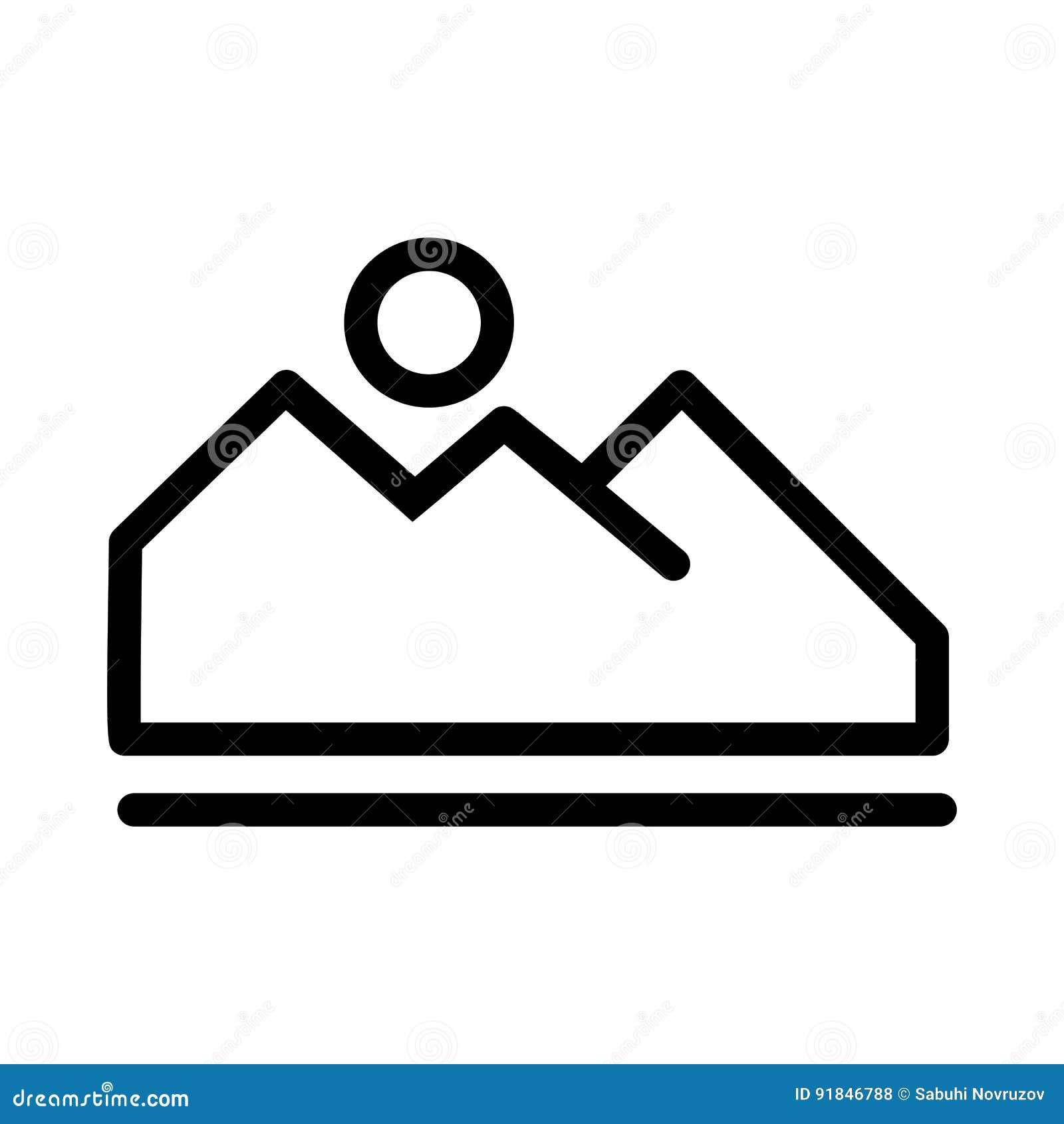 Vector Mountains Icon Symbol. Sunset Inthe Mountains Stock Vector ...