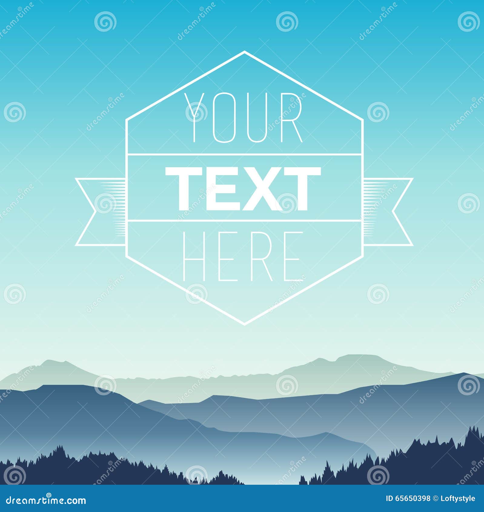 Vector Mountains View with Space for Text Stock Vector - Illustration ...
