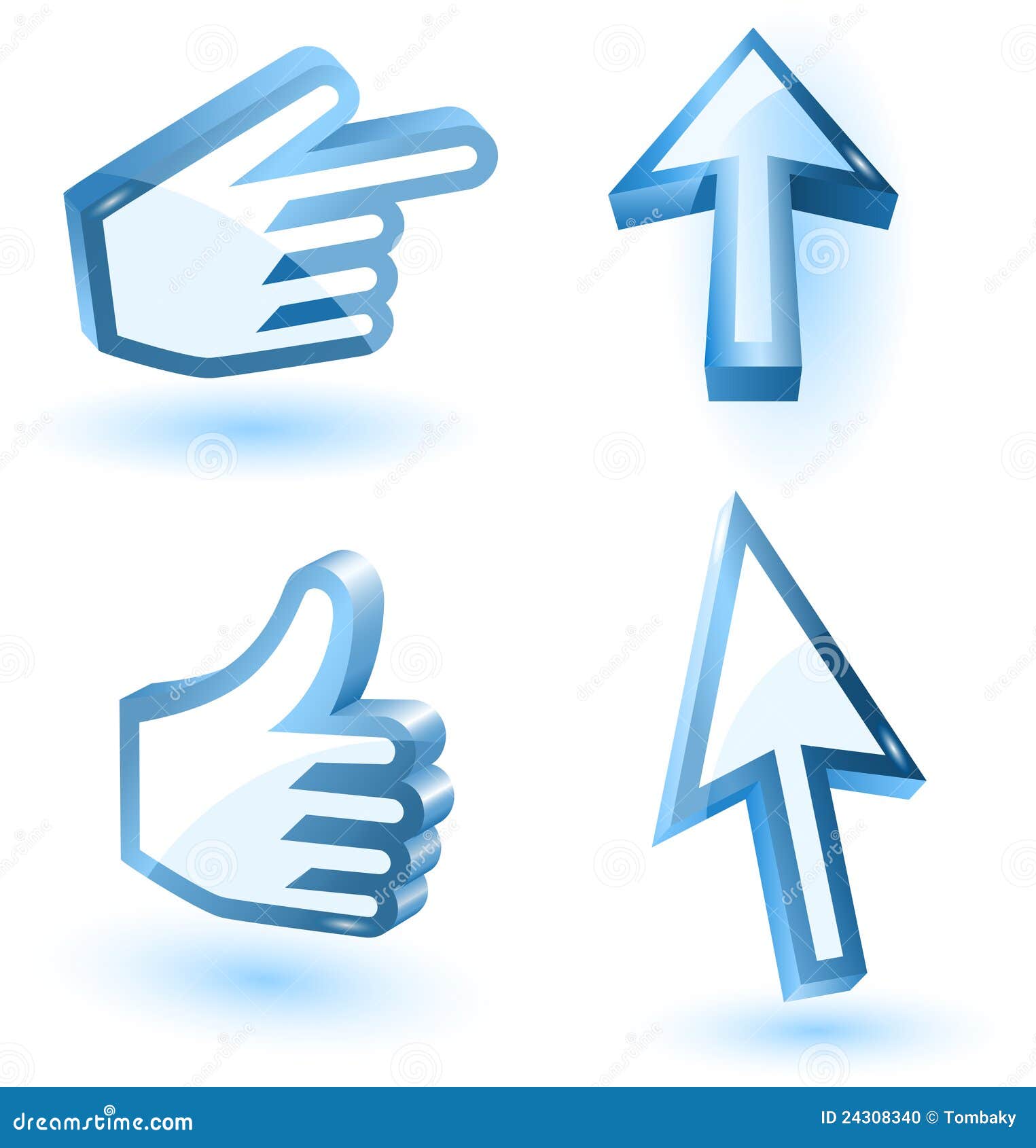 Vector Mouse Arrow and Hand Pointers Stock Vector - Illustration of ...