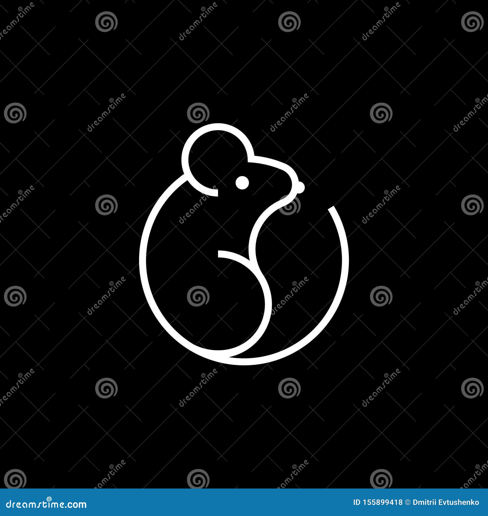 Flat Vector Mouse Silhouette Icon Logo Isolated Stock Vector ...