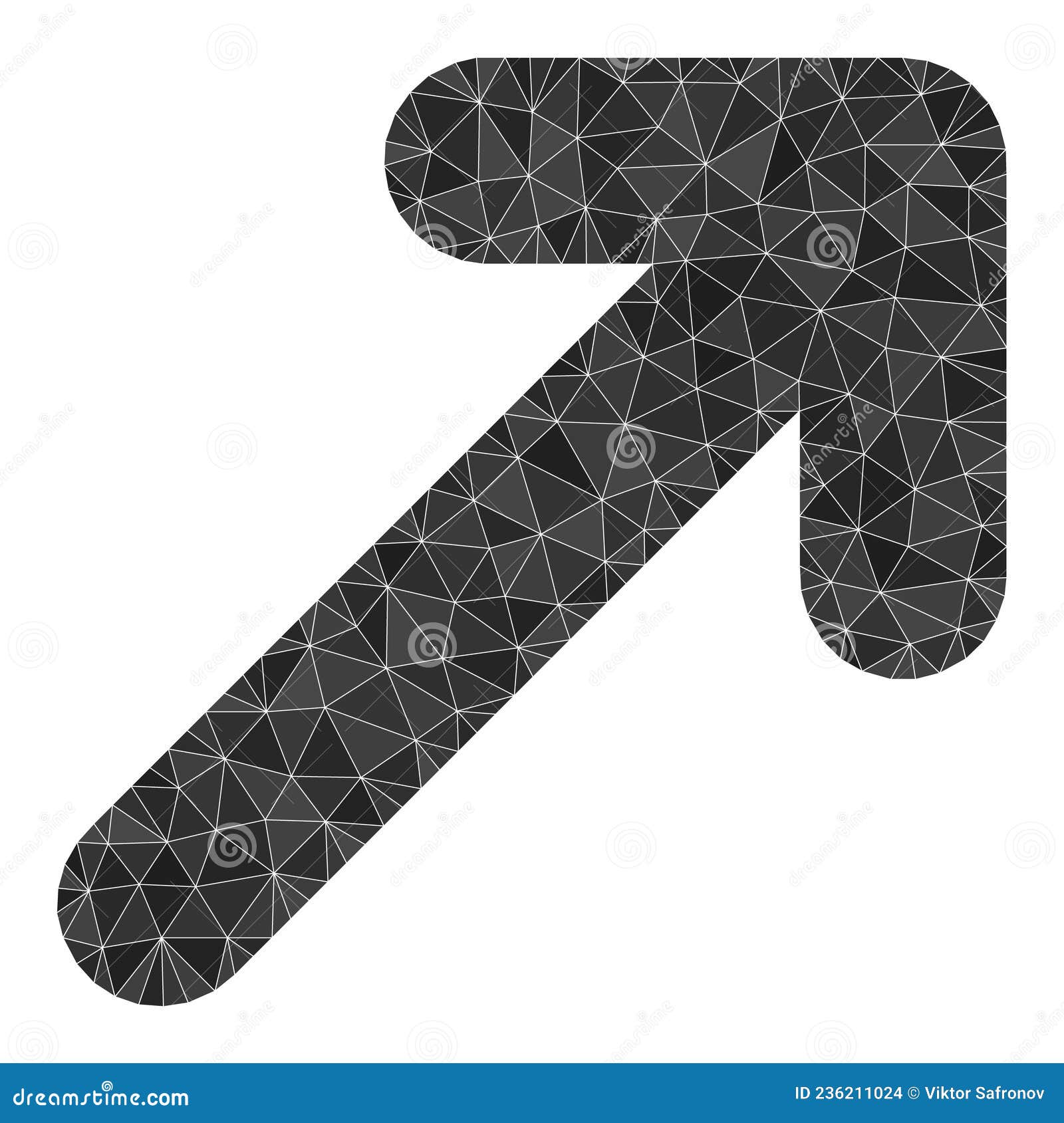 Vector Move Up Right Triangle Filled Icon Stock Vector - Illustration ...